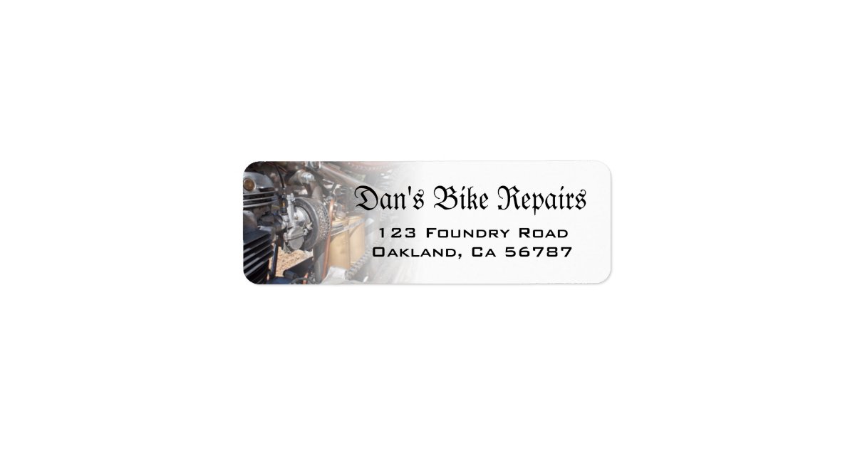 Motorcycle Engine Custom Address Labels | Zazzle