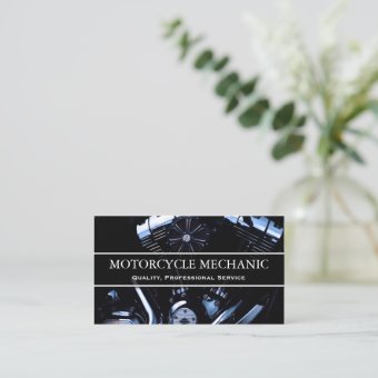 Motorcycle Engine Photo - Mechanic Business Card | Zazzle