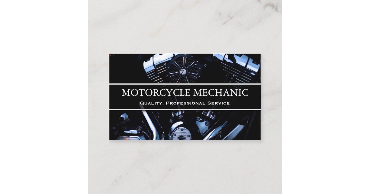 Motorcycle Engine Photo - Mechanic Business Card | Zazzle