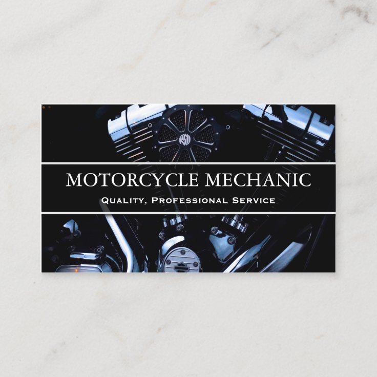 Motorcycle Engine Photo - Mechanic Business Card | Zazzle