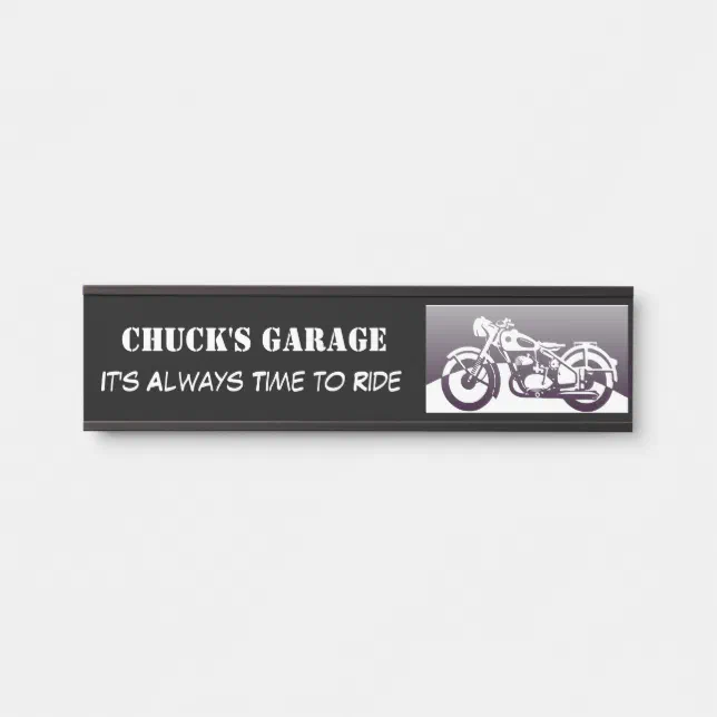 Motorcycle Garage Name Plate | Zazzle