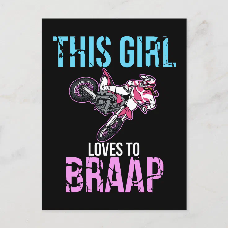 Motorcycle Girls Dirt Bike Women Motocross Braap Postcard | Zazzle