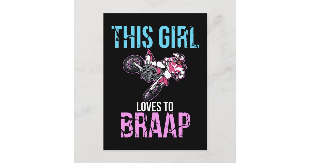 Motorcycle Girls Dirt Bike Women Motocross Braap Postcard | Zazzle