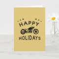 Motorcycle Happy Holidays Retro Card | Zazzle