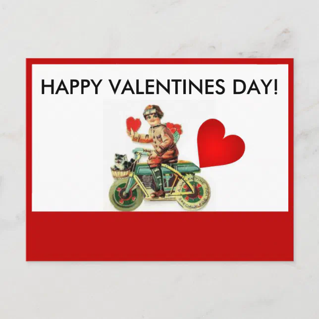 MOTORCYCLE HAPPY VALENTINES DAY POSTCARD | Zazzle