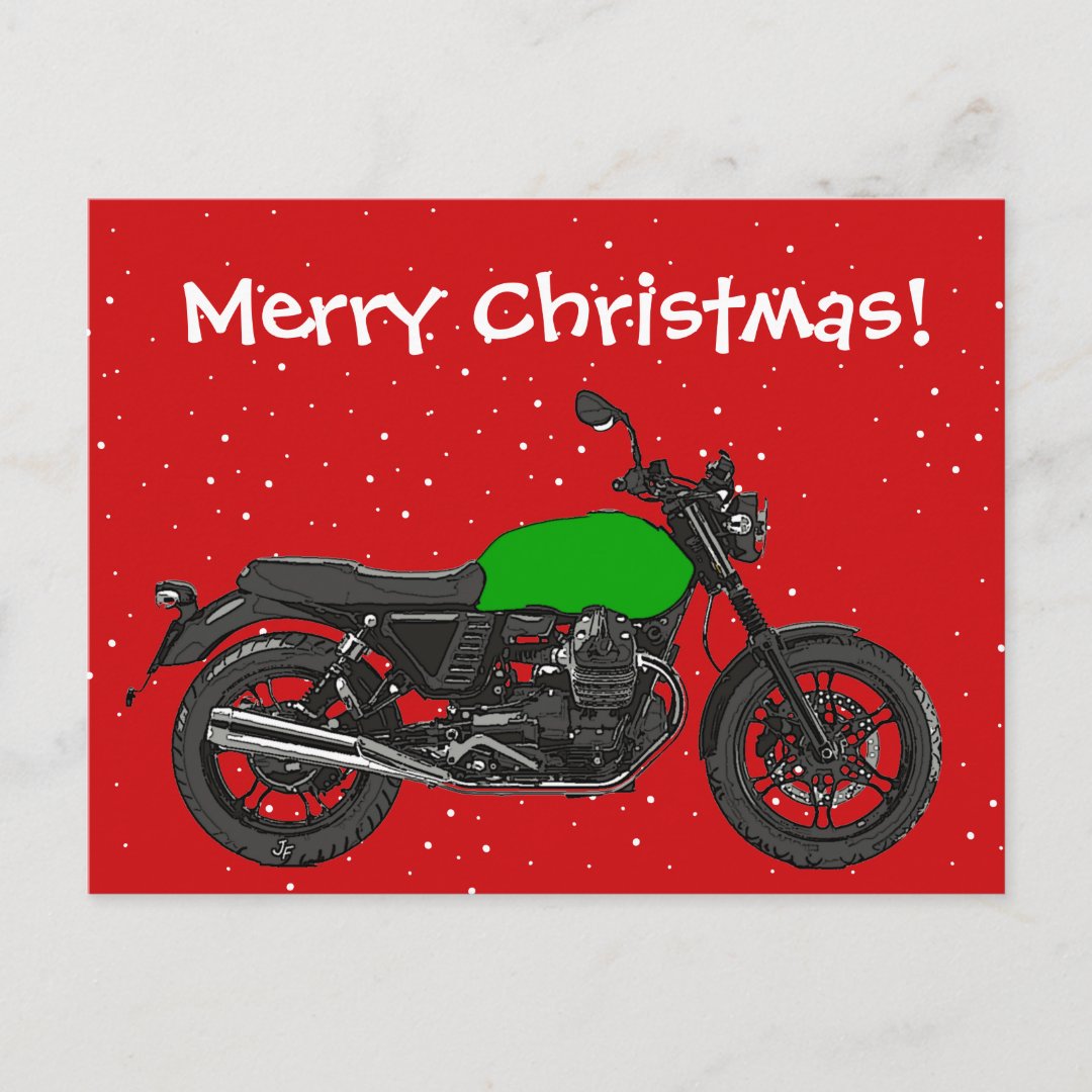 Motorcycle Holiday Postcard | Zazzle
