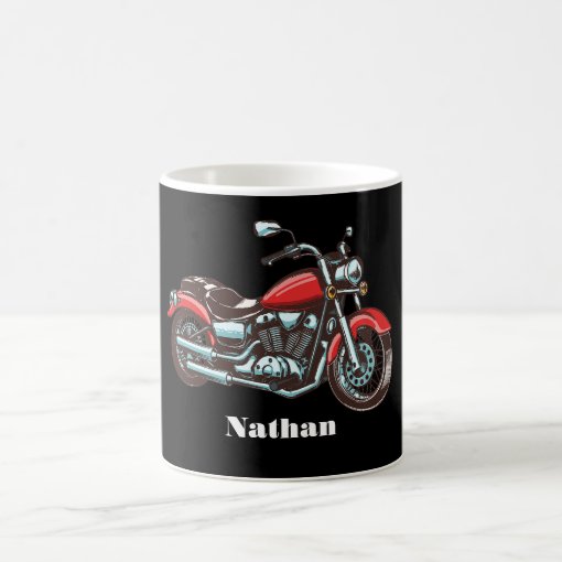 Motorcycle Illustration Personalized Coffee Mug | Zazzle