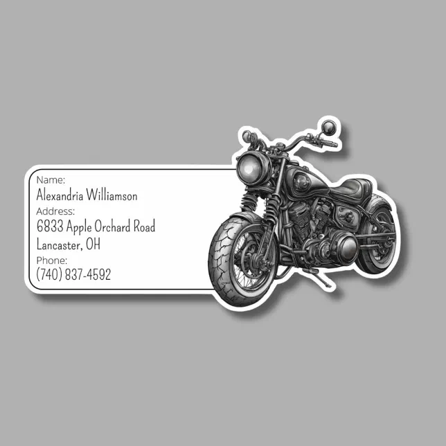 Motorcycle Luggage ID Sticker | Zazzle