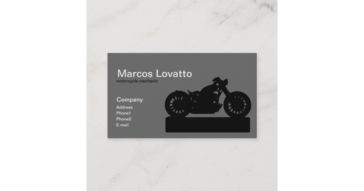 motorcycle mechanic business card | Zazzle