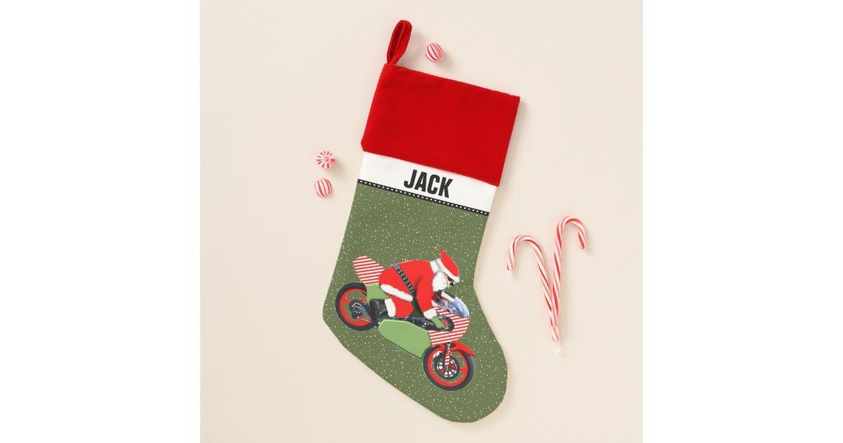 Motorcycle Motocross Christmas Stocking | Zazzle