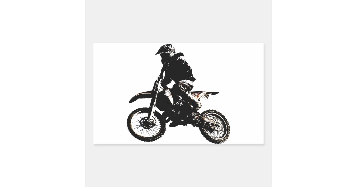 Motorcycle Motocross Rectangular Sticker | Zazzle