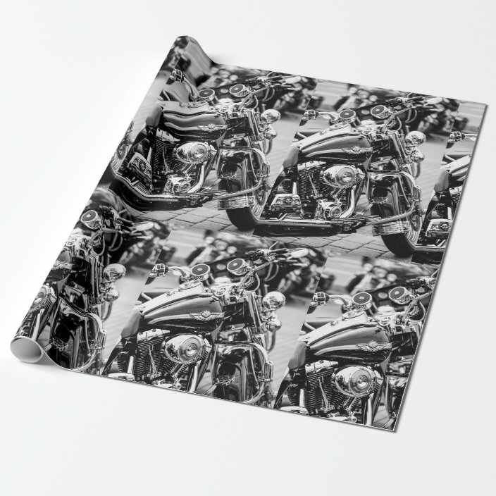 Motorcycle Motorbike Bikers Ride Riders Details Wrapping Paper | Zazzle.com