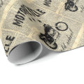 Motorcycle old school wrapping paper | Zazzle