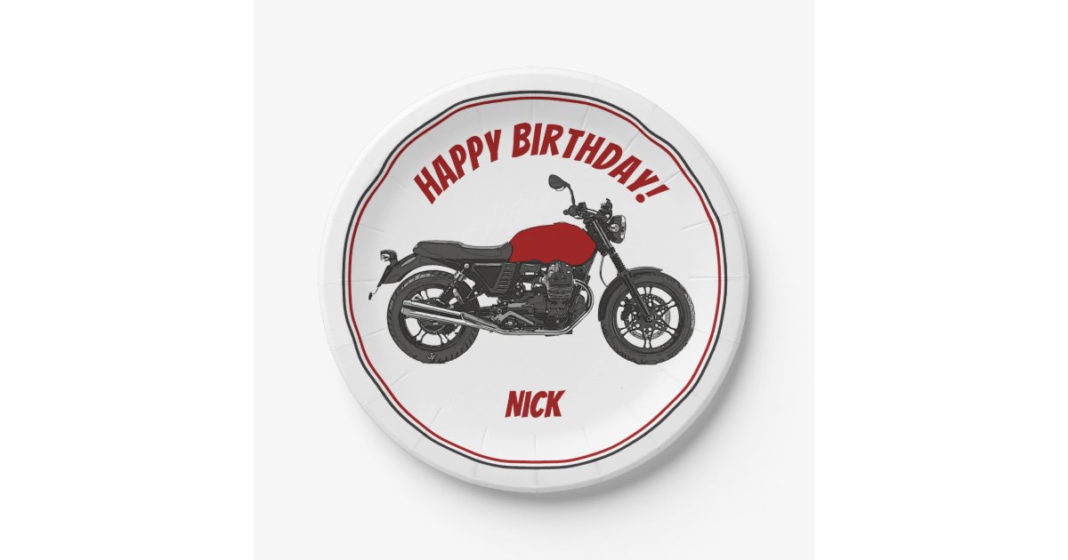 Motorcycle Paper Plates | Zazzle
