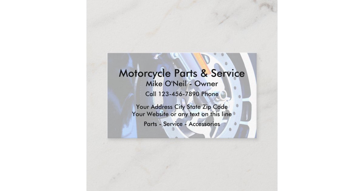 Motorcycle Parts Service Business Card | Zazzle