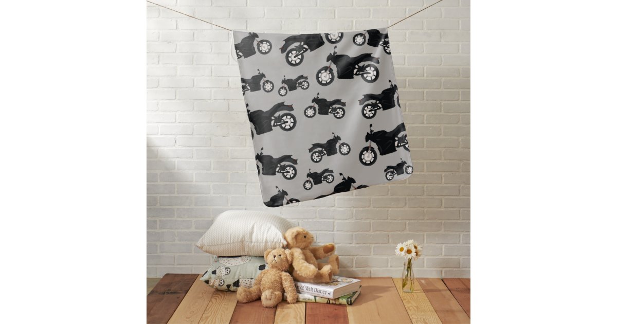 Motorcycle Pattern Baby Blanket | Zazzle