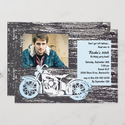 Motorcycle Photo Invitation | Zazzle