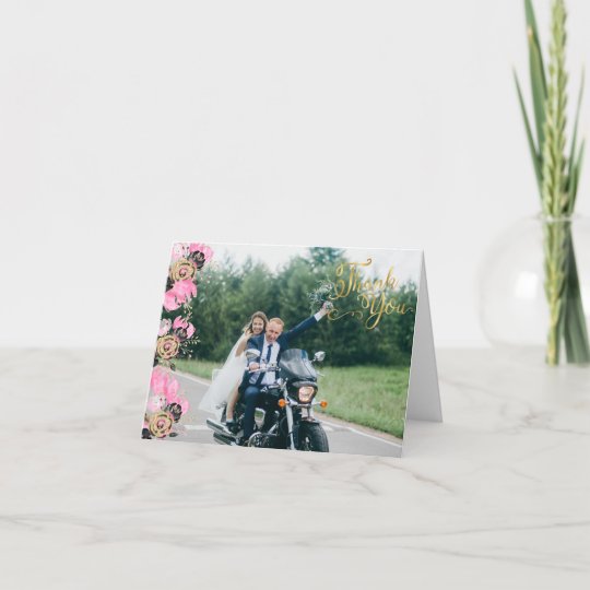 Motorcycle Photo Wedding Thank You Card | Zazzle.com