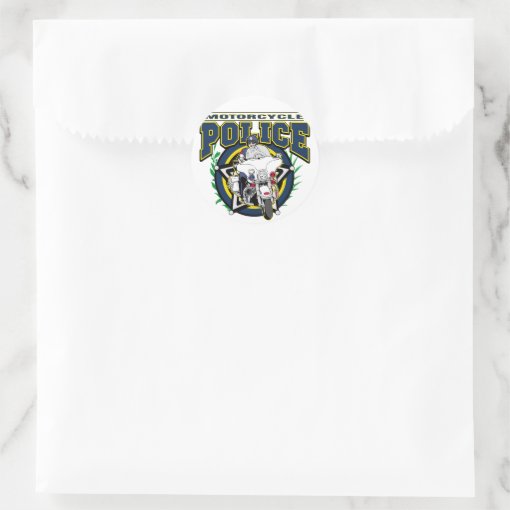 Motorcycle Police Classic Round Sticker | Zazzle