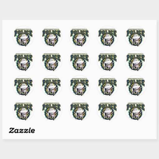 Motorcycle Police Classic Round Sticker | Zazzle