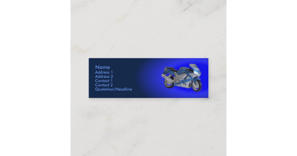 Motorcycle Profile Card | Zazzle