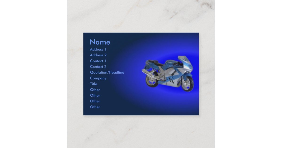 Motorcycle Profile Card | Zazzle
