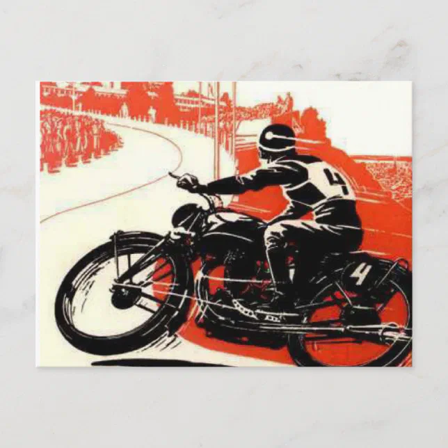 Motorcycle Race Postcard | Zazzle