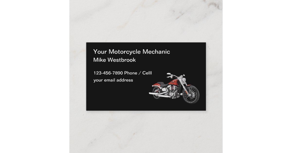 Motorcycle Repair Mechanic Business Card | Zazzle