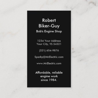 Motorcycle repair mechanic customization shop business card | Zazzle