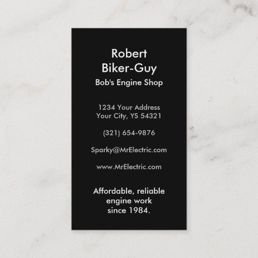 Motorcycle repair mechanic customization shop business card | Zazzle