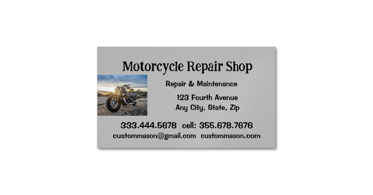 Motorcycle Repair & Service Shop Business Card | Zazzle