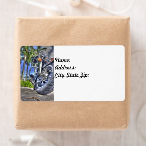 Motorcycle Return Address Labels | Zazzle