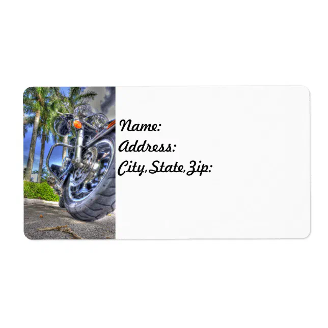 Motorcycle Return Address Labels | Zazzle