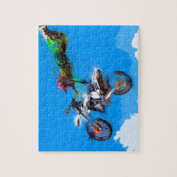 Motorcycle rider motocross jump jigsaw puzzle | Zazzle