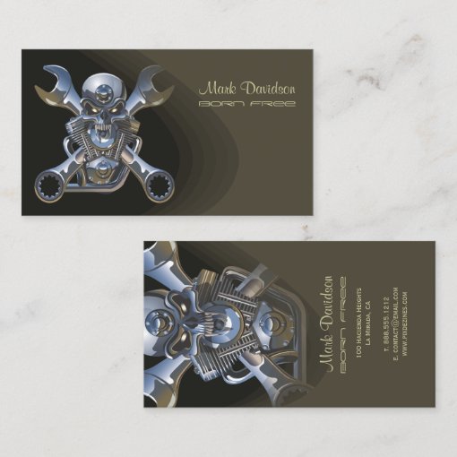 Motorcycle sales + repair businesscards business card | Zazzle