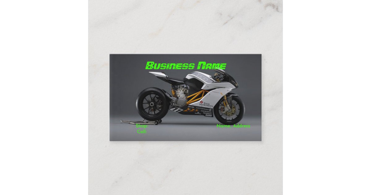Motorcycle shop business card | Zazzle