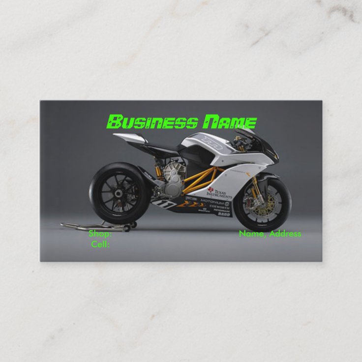 Motorcycle shop business card | Zazzle