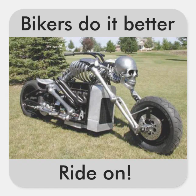 Motorcycle Skeleton style sticker | Zazzle