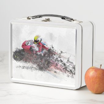 Motorcycle Speed Helmet Metal Lunch Box | Zazzle