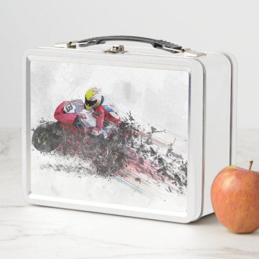 Motorcycle Speed Helmet Metal Lunch Box | Zazzle