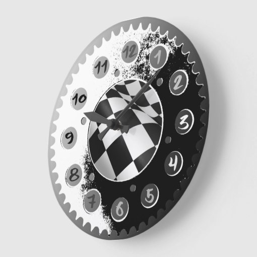 MOTORCYCLE SPROCKET WALL CLOCKS. LARGE CLOCK | Zazzle