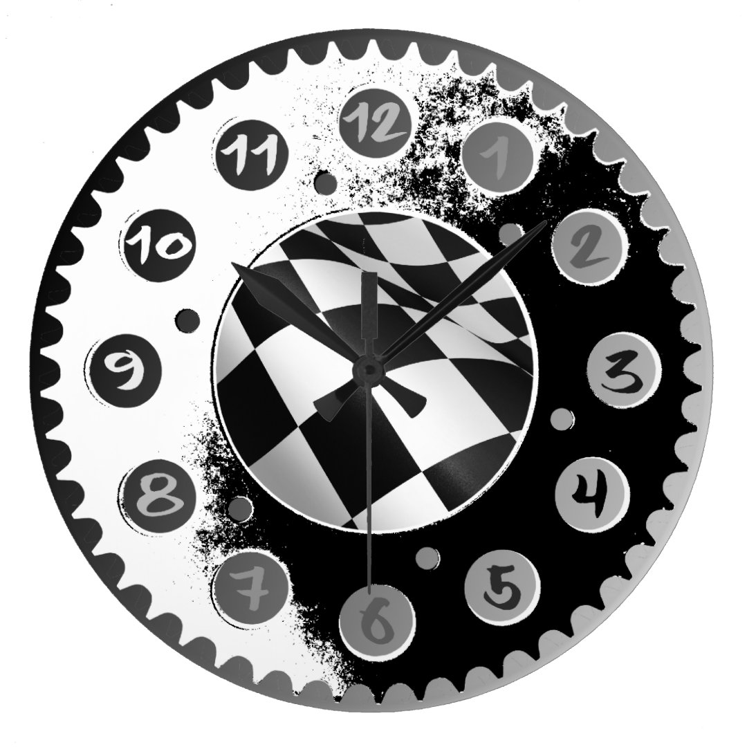 MOTORCYCLE SPROCKET WALL CLOCKS. LARGE CLOCK | Zazzle