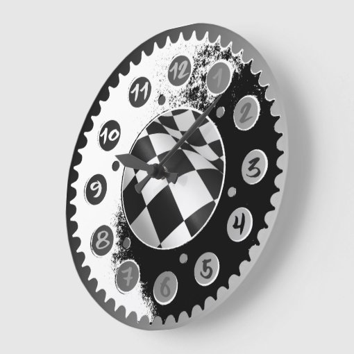 MOTORCYCLE SPROCKET WALL CLOCKS. LARGE CLOCK | Zazzle