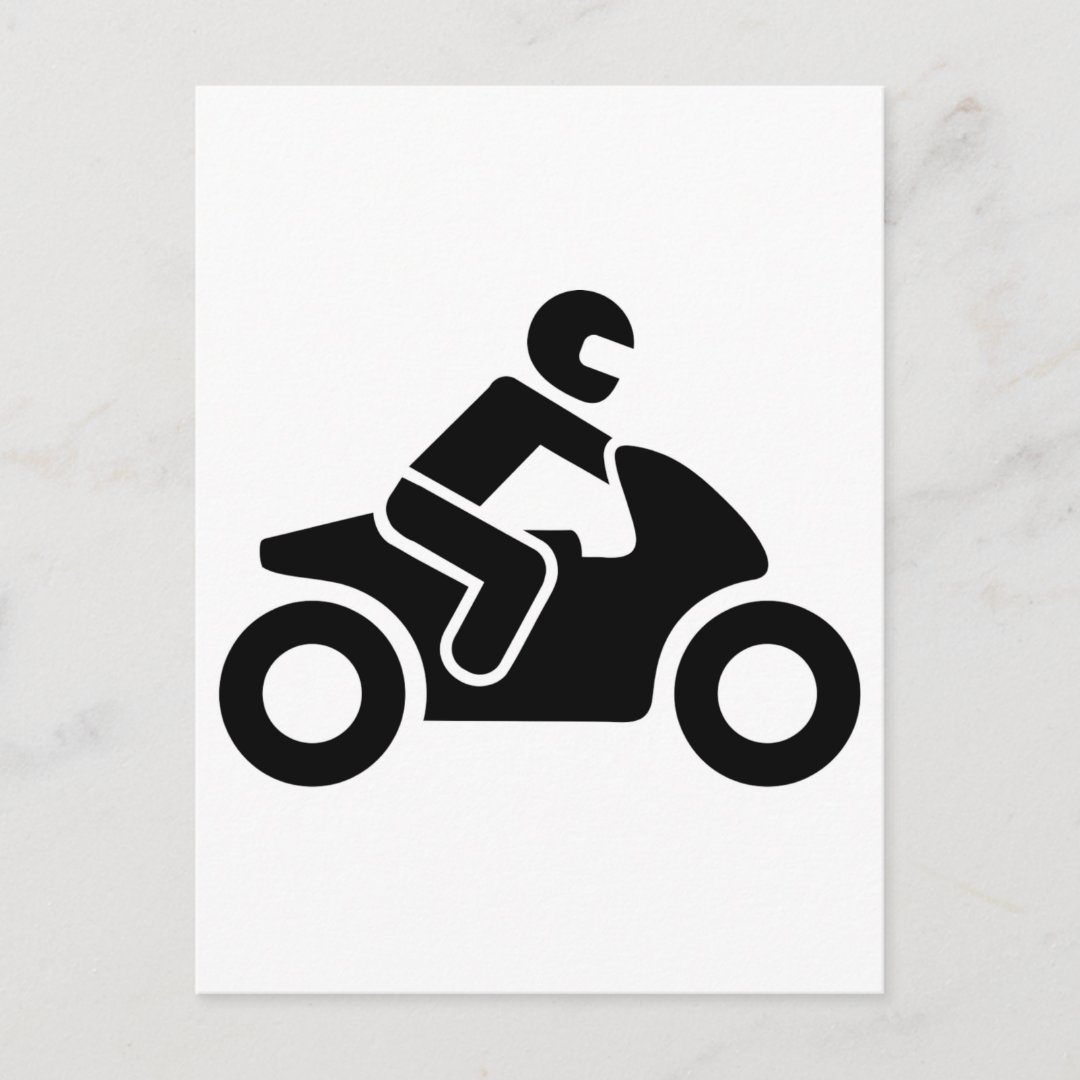 Motorcycle symbol postcard | Zazzle