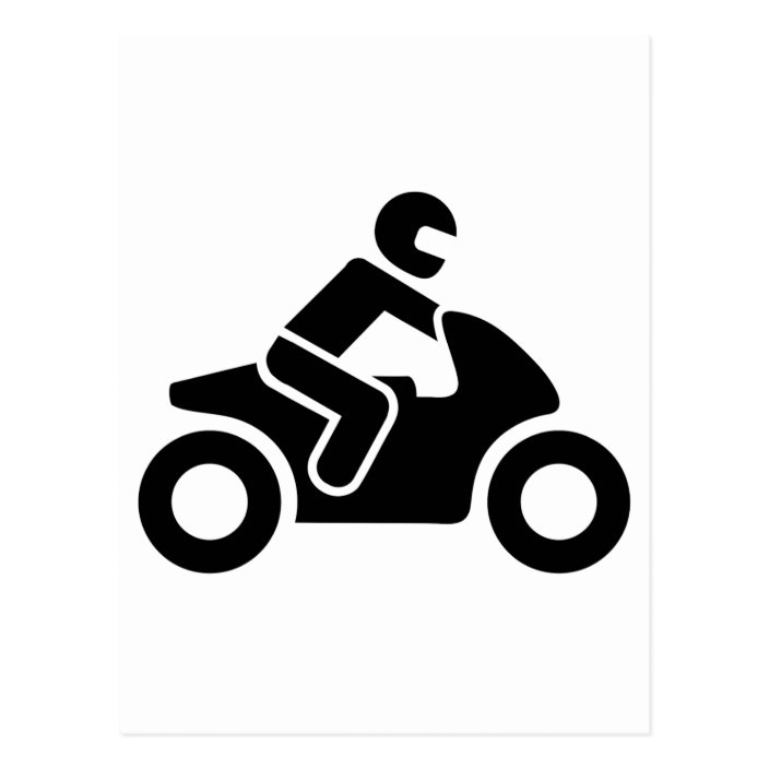 Motorcycle symbol postcard | Zazzle.com
