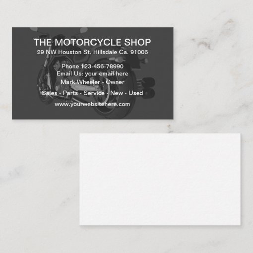 Motorcycle Theme Business Promotion Business Card | Zazzle
