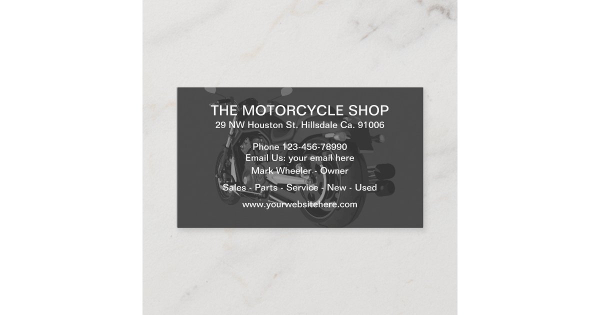 Motorcycle Theme Business Promotion Business Card | Zazzle