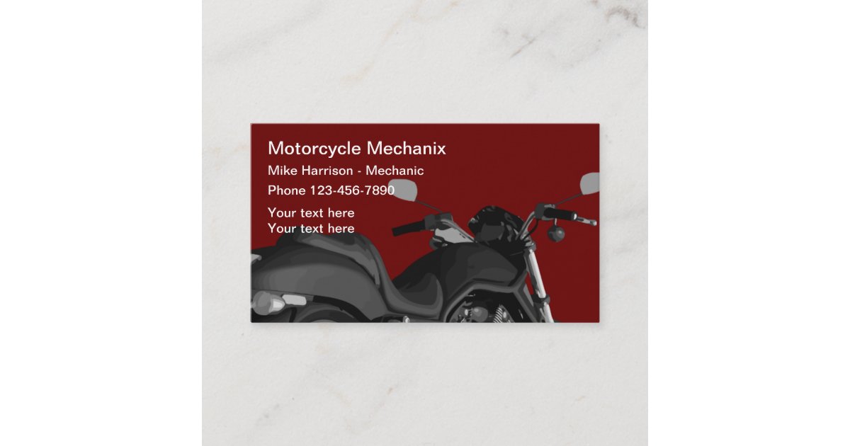 Motorcycle Theme Mechanic Business Cards | Zazzle