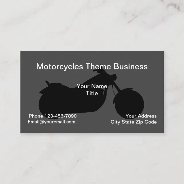 Motorcycle Theme Simple Business Card | Zazzle