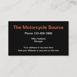 Motorcycle Theme Simple Design Business Card | Zazzle